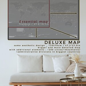 All Black Map, Customizable All Black Artistic World Map, Customizable ...