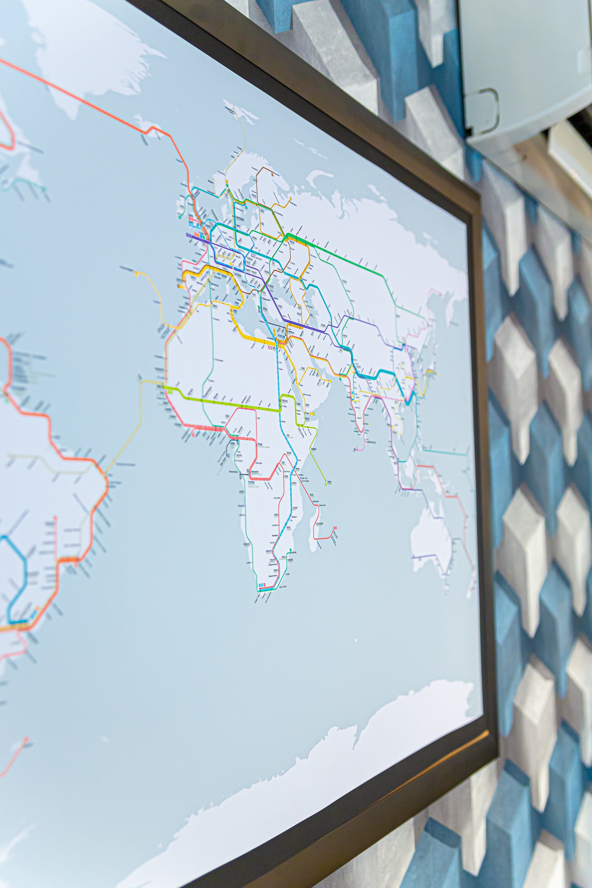 World Map With Subways Subway World Map Cities Are Linked by - Etsy