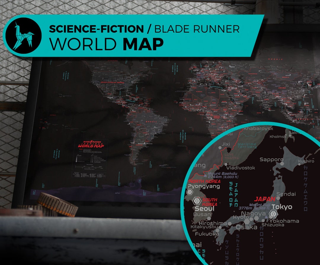 High Quality Blade Runner Inspired Map, Blade Runner World Map, Blade ...