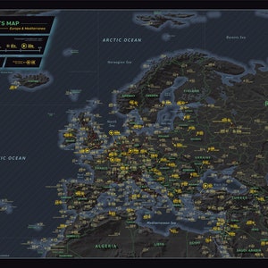 Europe Airport Map, a Unique and Customised Map With All Major Airports ...