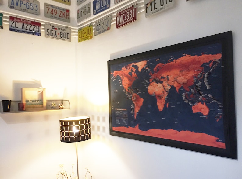 Volcano World Map a Unique and Customised Map With All Major | Etsy