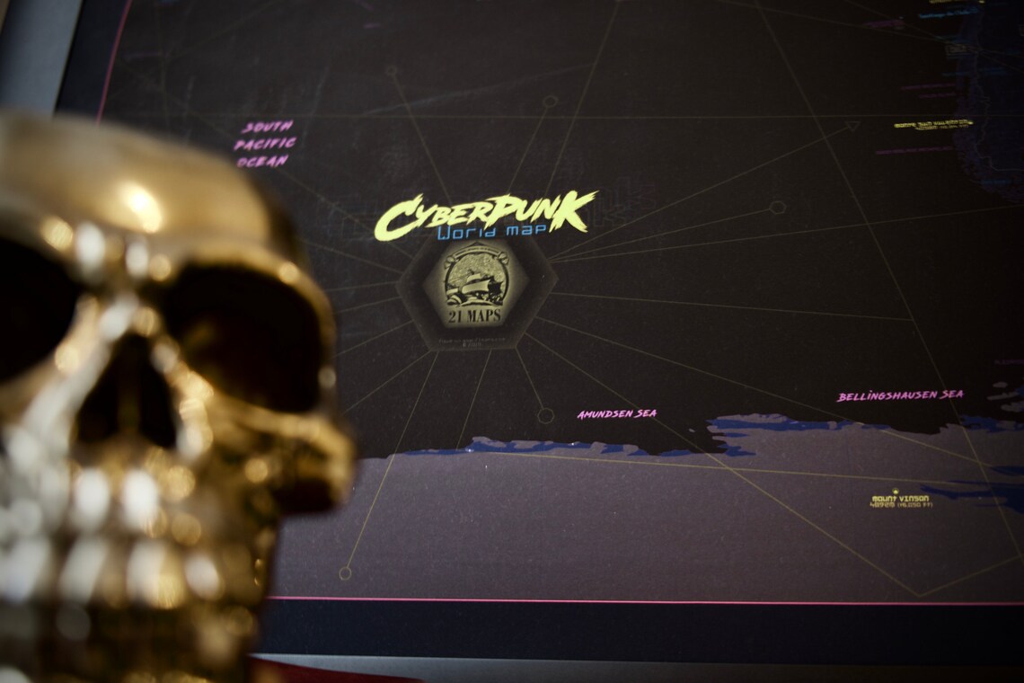 High Quality Cyberpunk Map Map Cyberpunk World Map Blade - Etsy