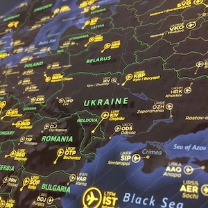 Europe Airport Map, a Unique and Customised Map With All Major Airports ...