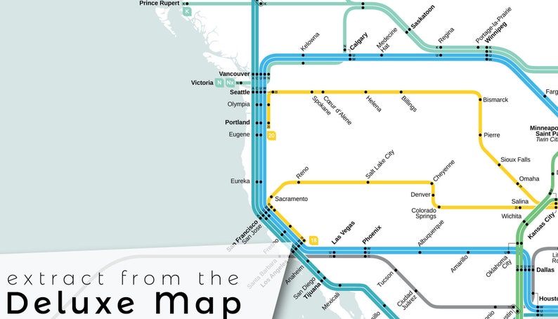 World Map With Subways Subway World Map Cities Are Linked by - Etsy