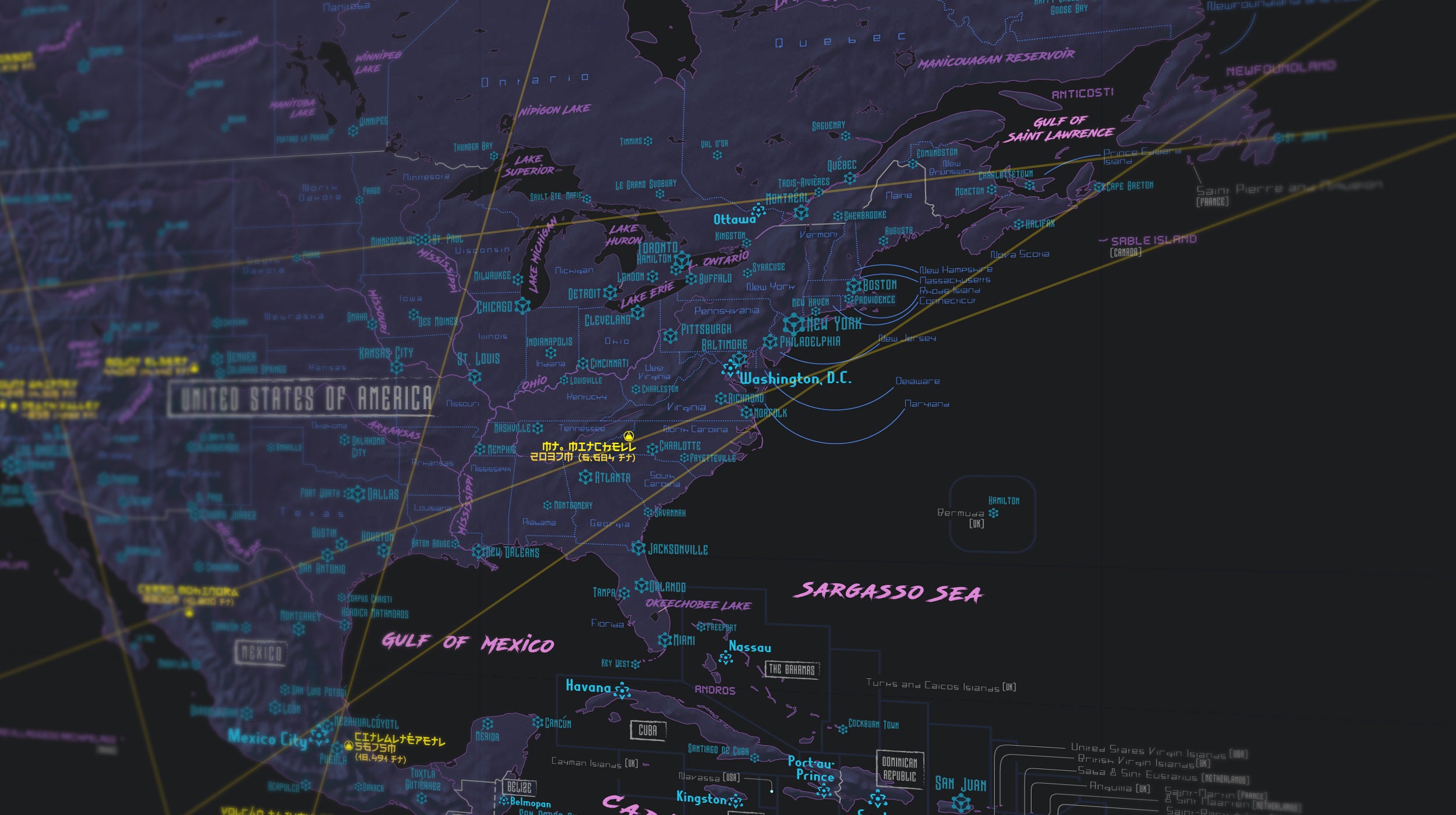 High Quality Cyberpunk Map Map, Cyberpunk World Map, Blade Runner Art ...