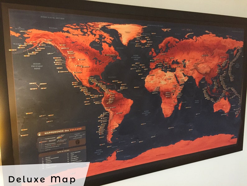 Volcano World Map a Unique and Customised Map With All Major | Etsy