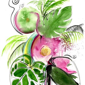 Melody of Plants, Handpainted Illustration, Original Artwork - Etsy