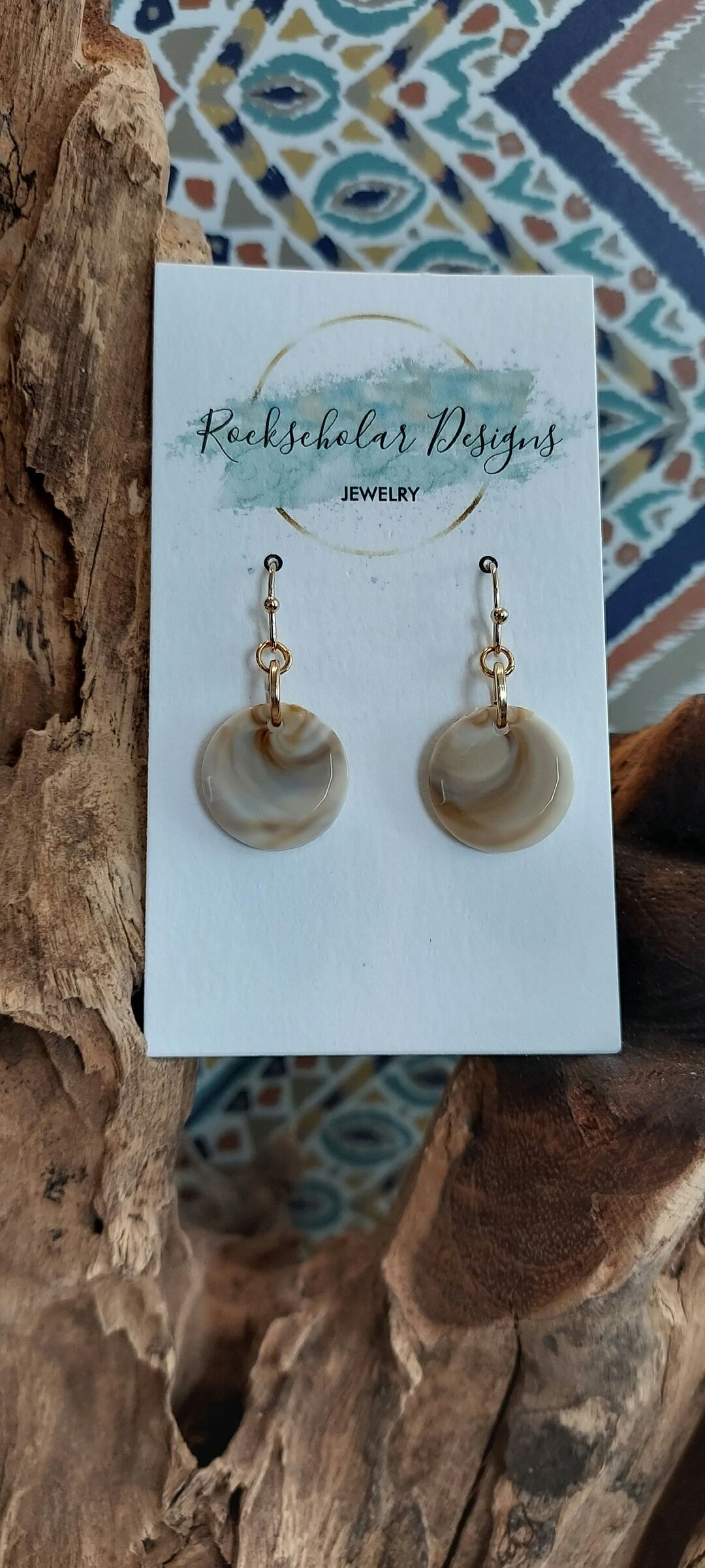 Shell Slice With Beautiful Swirls of Tan and Brown. - Etsy