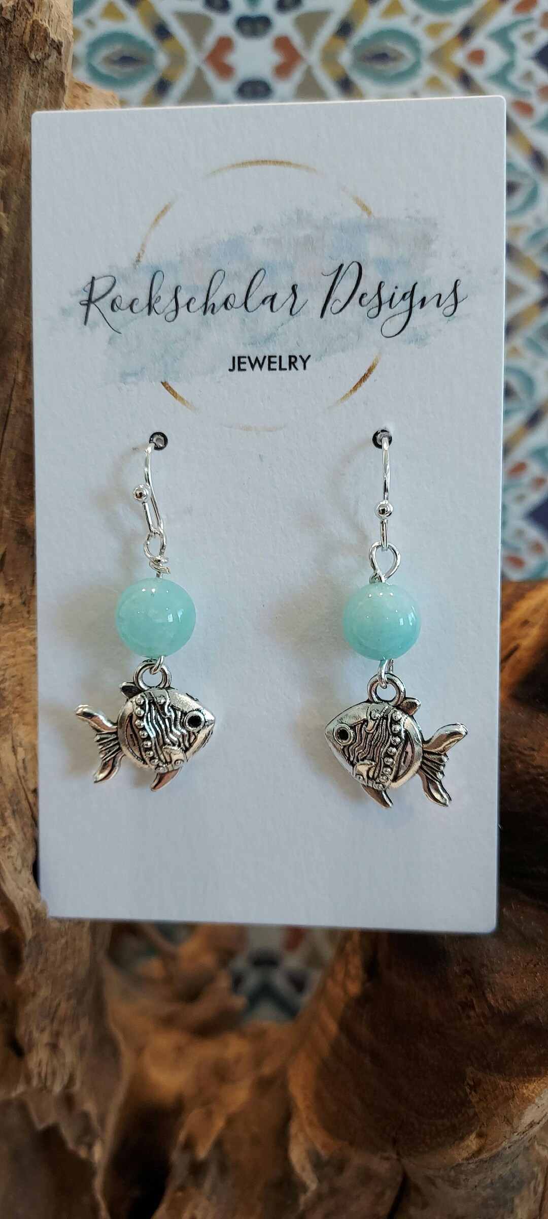 Aquamarine Round Stone With a Cute Fish Charm. - Etsy