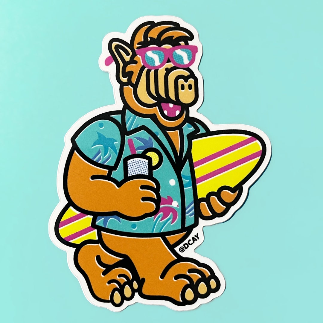 Beach Party Alf - STICKER - Etsy