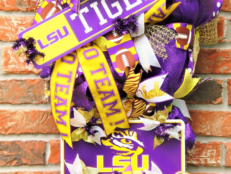 LSU Football Swag LSU Football Wreath LSU Tiger Football | Etsy