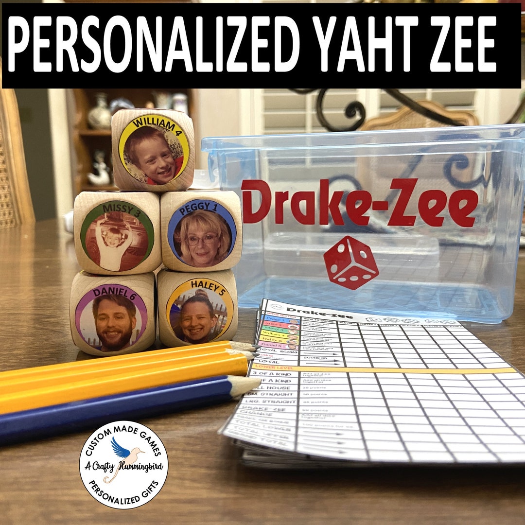 Personalized Yaht Zee Dice Game With Your Pictures, Yardzee Score Cards ...
