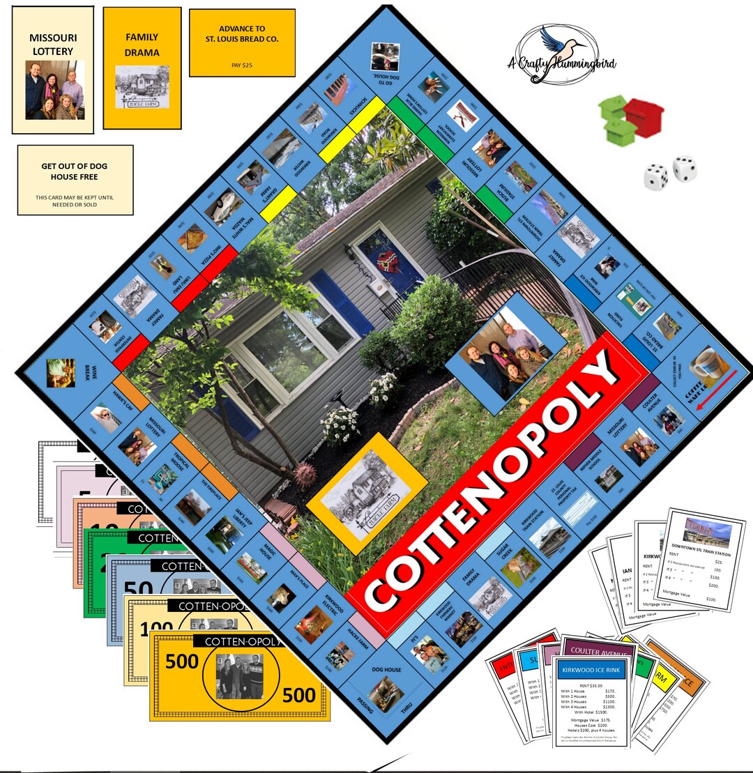 Custom Monopoly Board Game, Personalized Game Pieces, Complete Your ...
