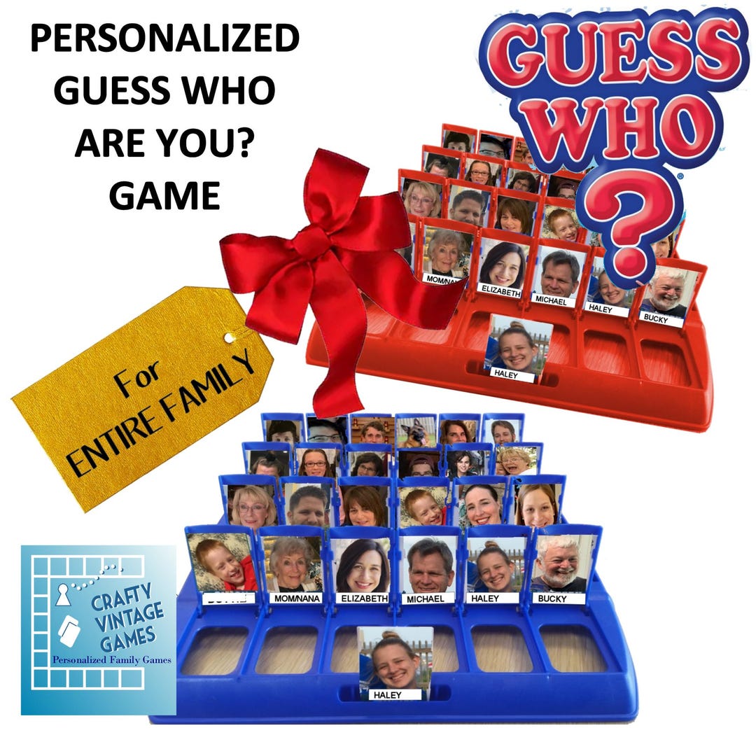 Custom Guess Who Are You Game, Personalized Fun Guess Board Game ...
