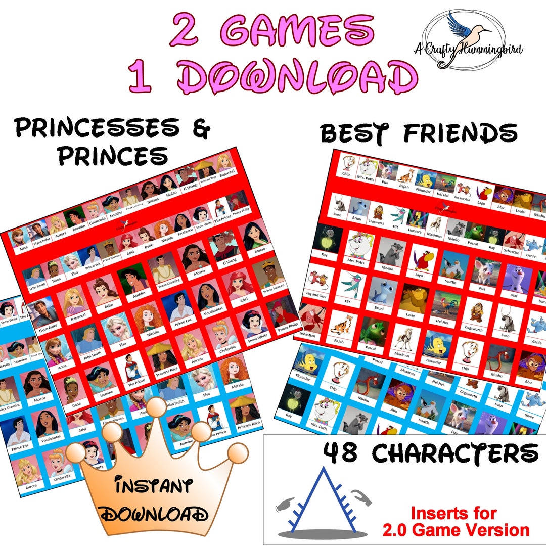 Princesses Prince Guessing Game, Digital Download, Disney Princess ...