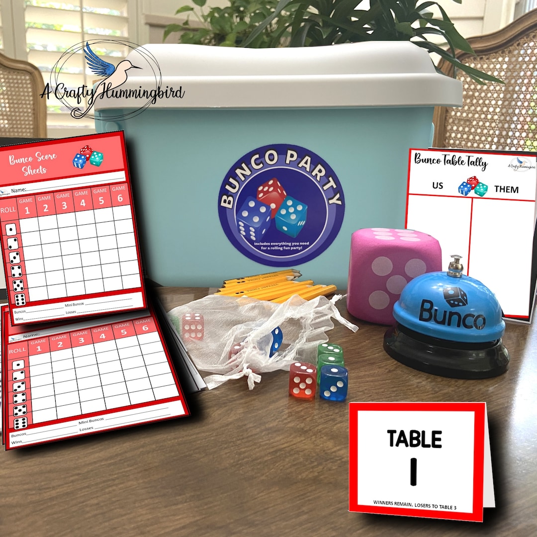 Bunco Party Kit, Ladies' Game Night, Dice Game, Bunco in a Box, Bunco ...