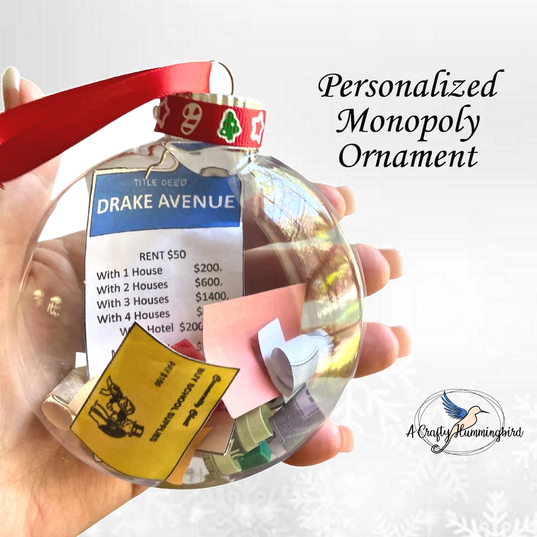Mono Poly Personalized Ornament, Customized Property Card, Ornament Box ...