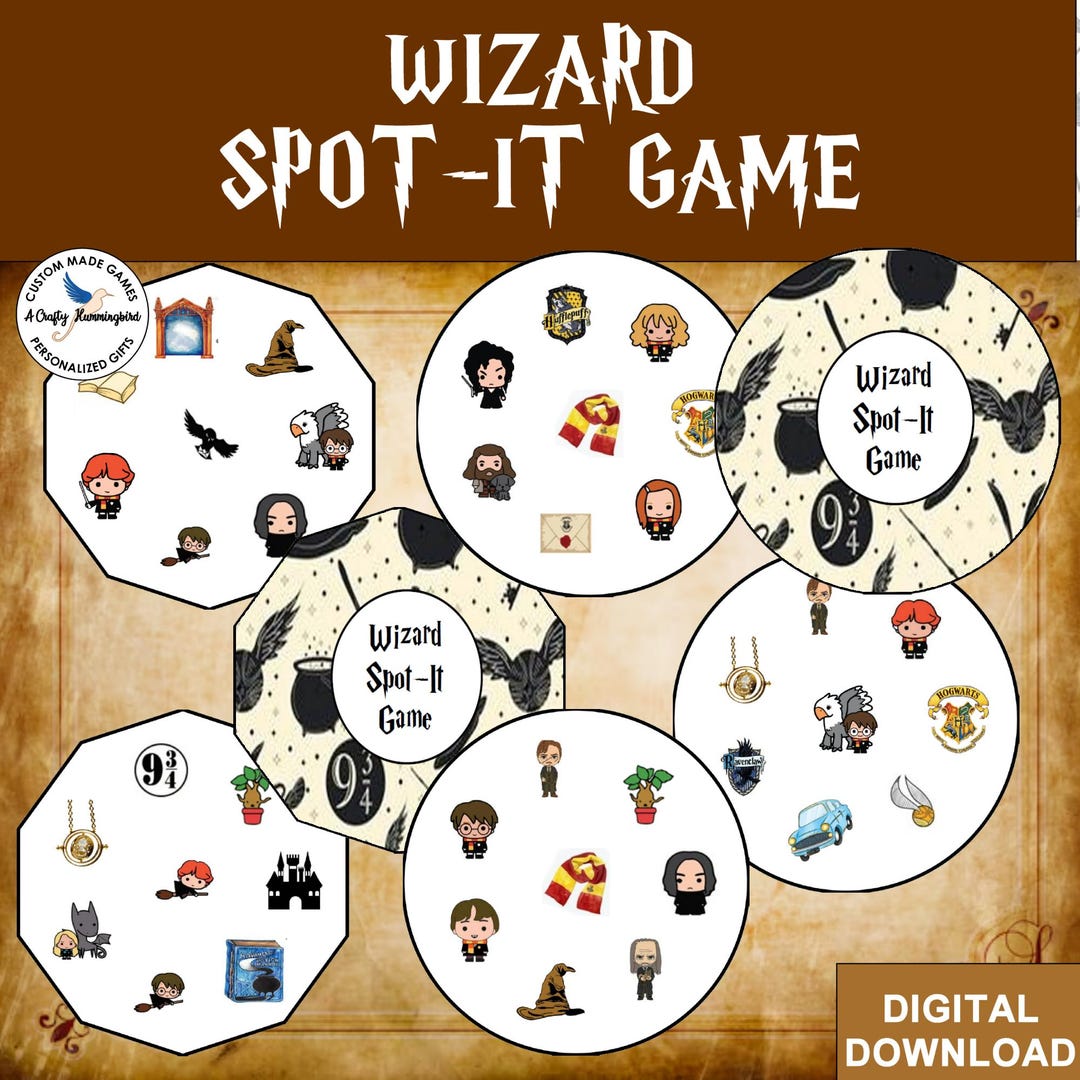 Wizard Spot It Game, Dobble for HP Fans, Seek It, Family Game Night ...
