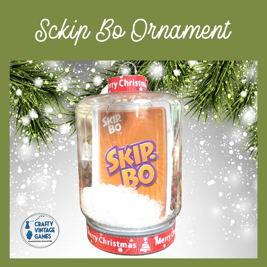 Upcycled Card Game Ornament, Customized Skip Boo Ornament, Vintage Game ...