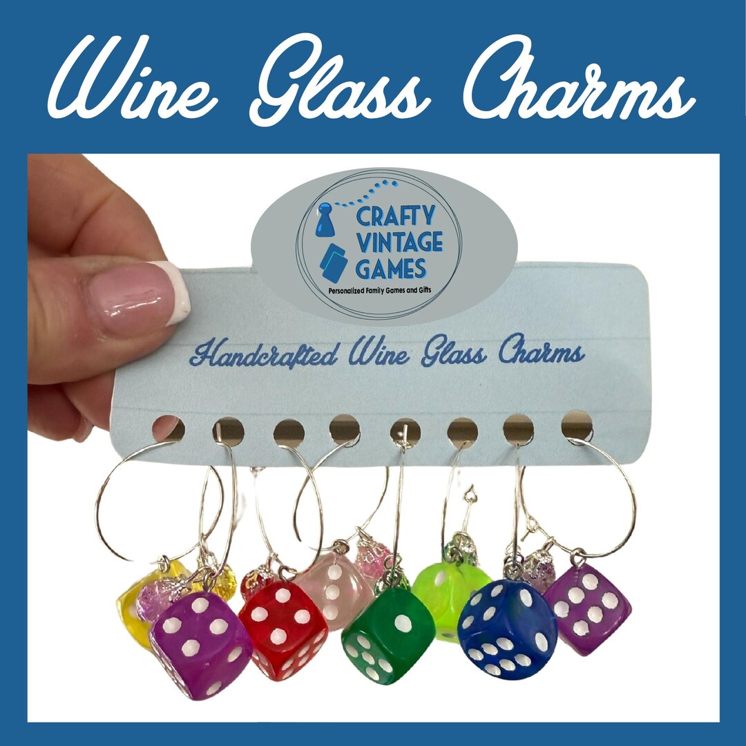 Dice Wine Charms for Glasses, Game Night Wine Charms, Bunco Party ...