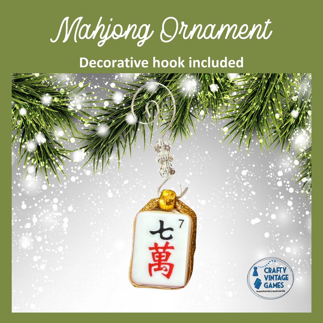 Mahjong Christmas Ornament, Random Authentic Tile, Holiday Mahjong ...
