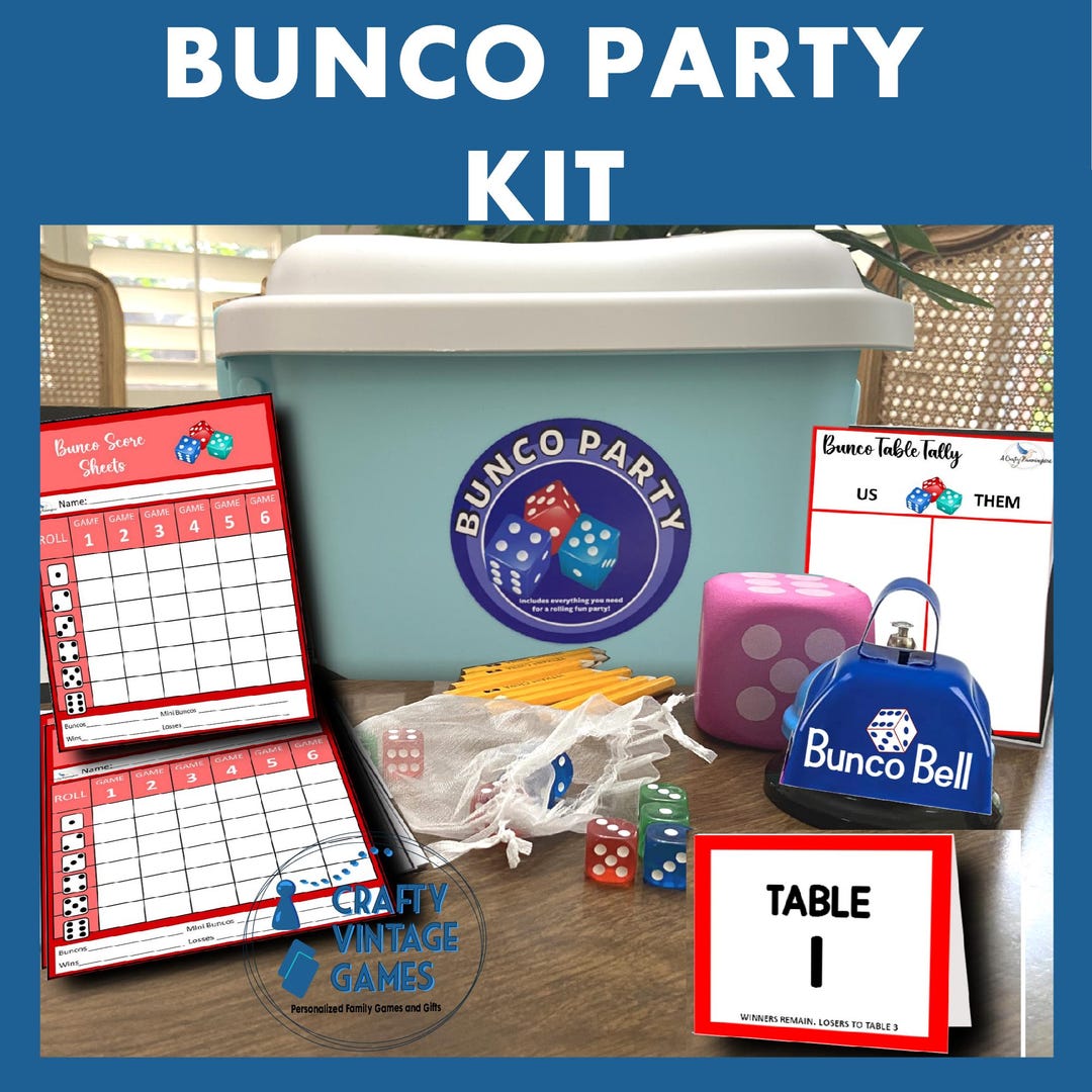 Bunco Party Kit, Ladies' Game Night, Dice Game, Bunco in a Box, Bunco ...