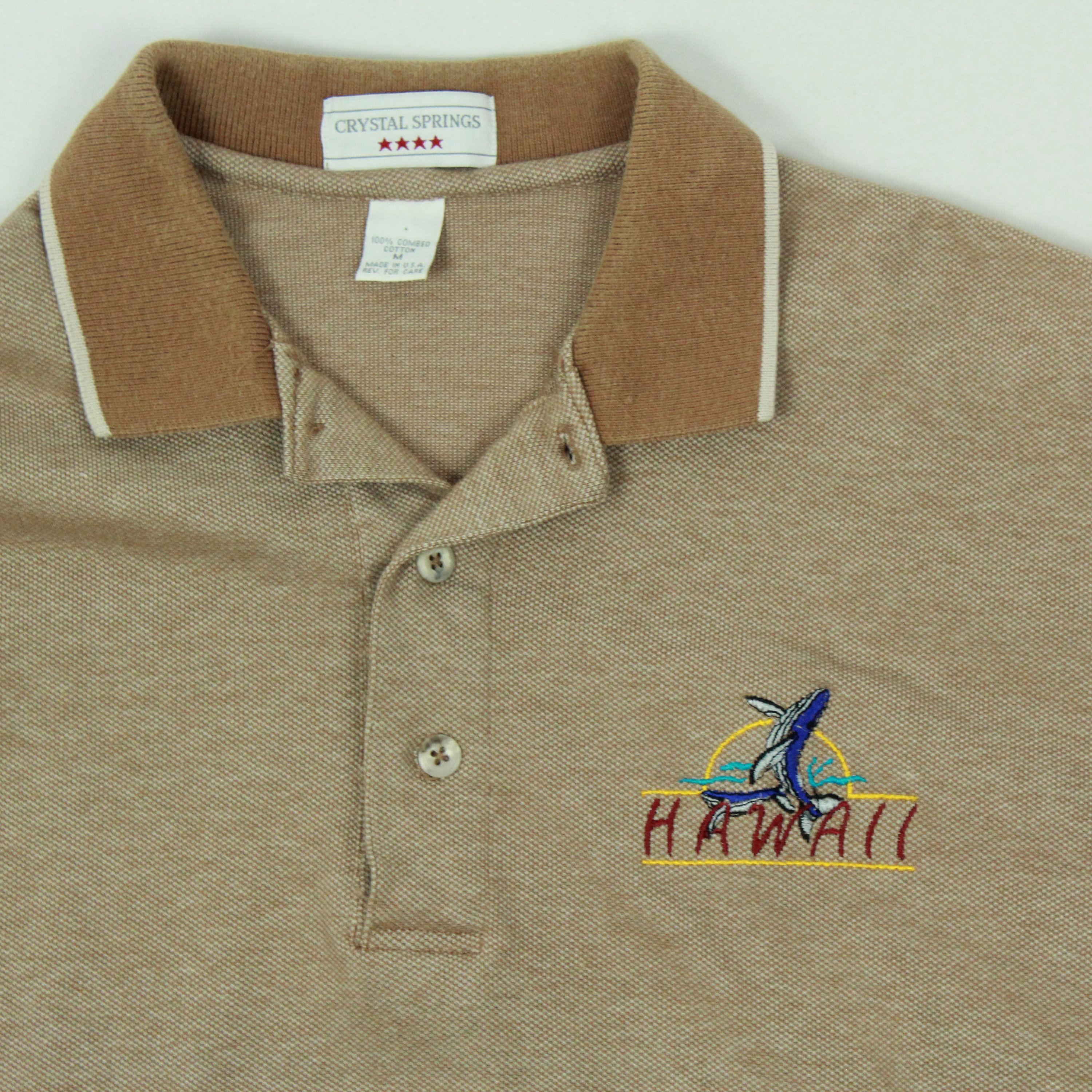 Vintage Hawaii Blue Whale Polo Shirt Adult M Medium Combed Cotton ...