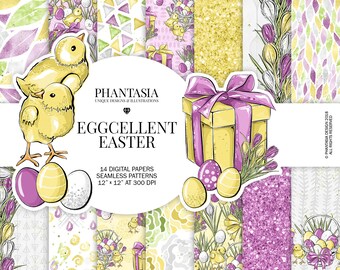 Easter Digital Paper Spring Digital Paper Easter Bunny | Etsy