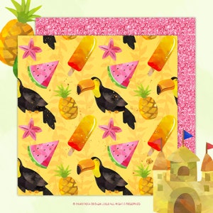 Paradise Digital Paper, Beach Digital Paper, Holiday Planner, Tropical ...