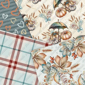 Fall Digital Paper, Autumn Pattern, Seamless Pattern, Fall Graphics ...