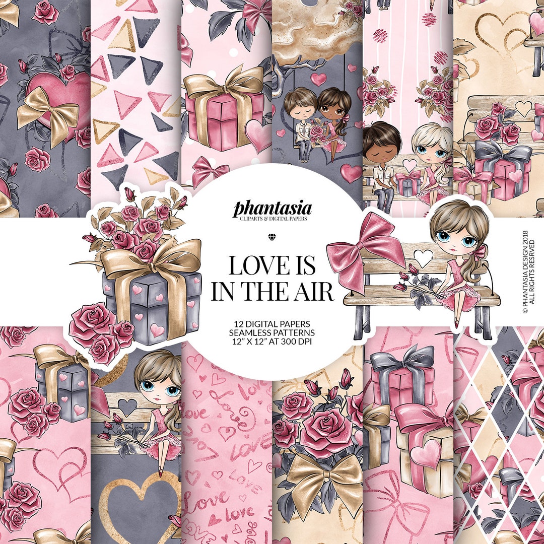 Valentines Day Digital Papers, Valentines Patterns, Valentines Seamless ...