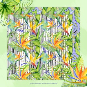Tropical Digital Paper, Tropical Leaves, Tropical Planner, Summer ...