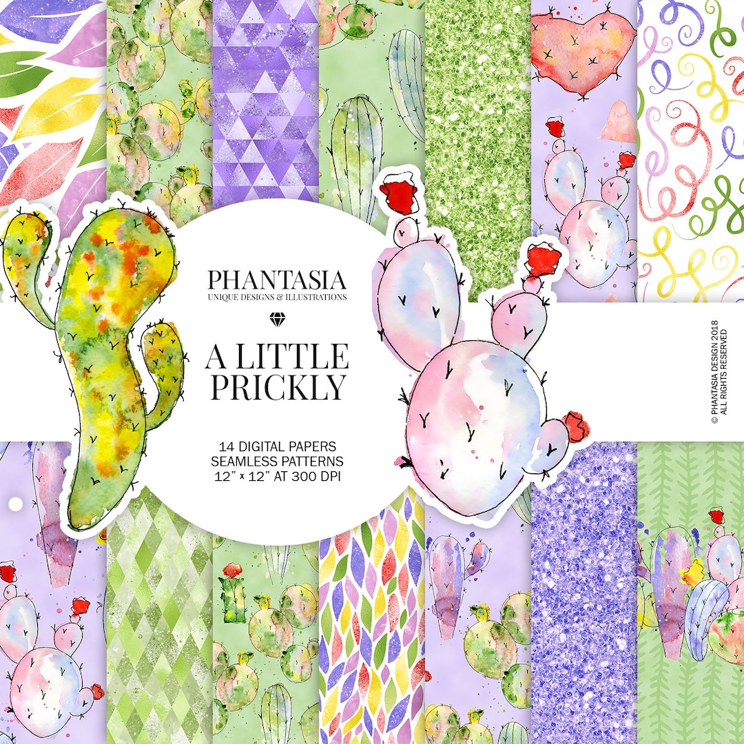 Succulents Digital Paper, Cactus Digital Paper, Summer Digital Paper ...