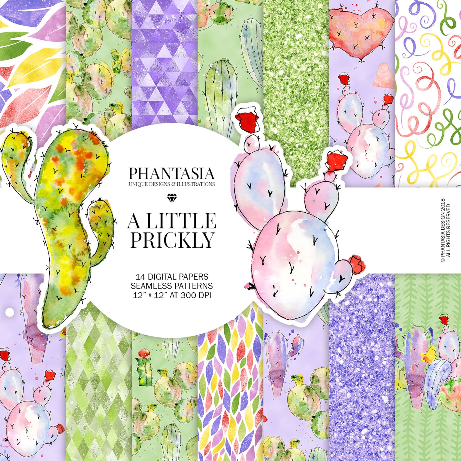 Succulents Digital Paper Cactus Digital Paper Summer Digital | Etsy