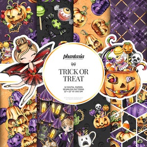 Halloween Digital Papers, Halloween Patterns, Halloween Seamless ...
