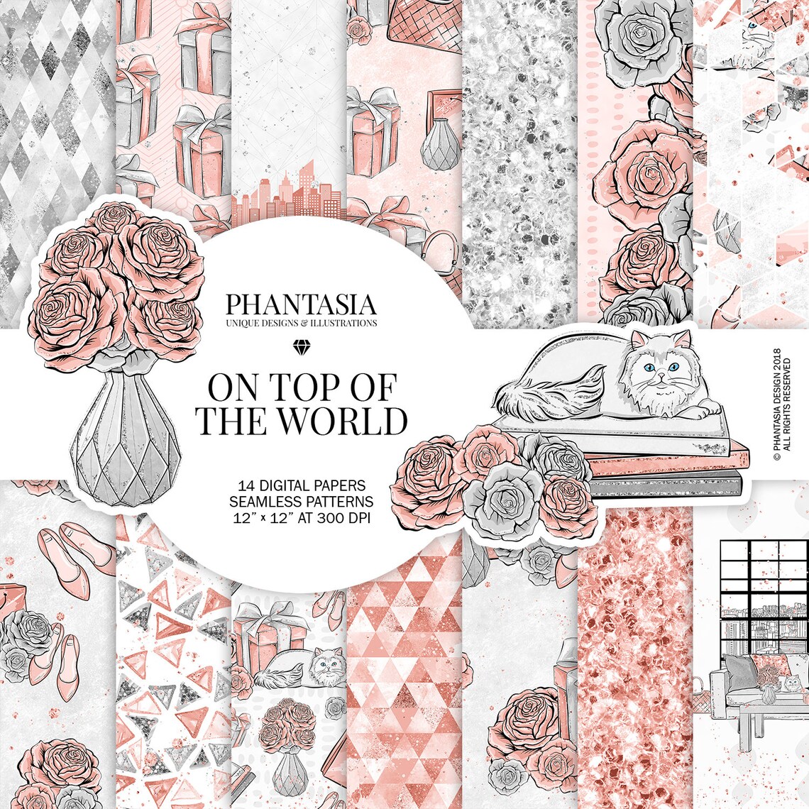 Rose Gold Digital Paper Fashion Paper Lifestyle Digital | Etsy