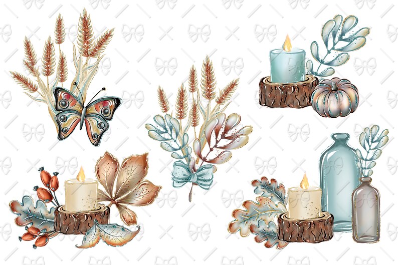 Fall Watercolor Clipart Autumn Graphics Hand Drawn Clipart - Etsy