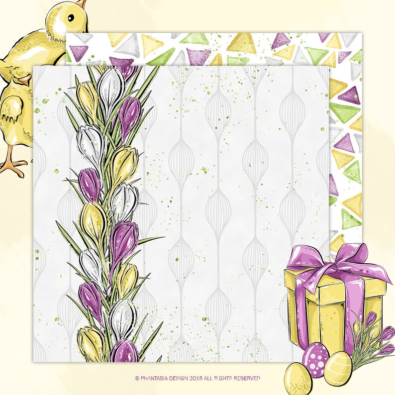 Easter Digital Paper Pack Chick Digital Paper Easter - Etsy