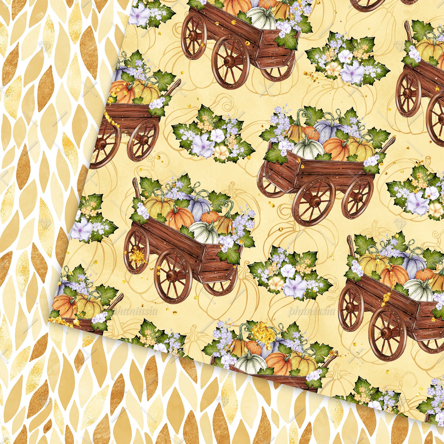 Pumpkins Digital Paper Thanksgiving Digital Papers Seamless | Etsy