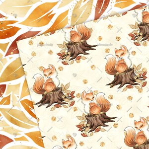 Forest Animals Digital Papers, Cute Animals, Autumn Digital Paper, Fall ...