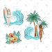 Surfer Girl Cliparts Tropical Cliparts Ocean Clipart - Etsy