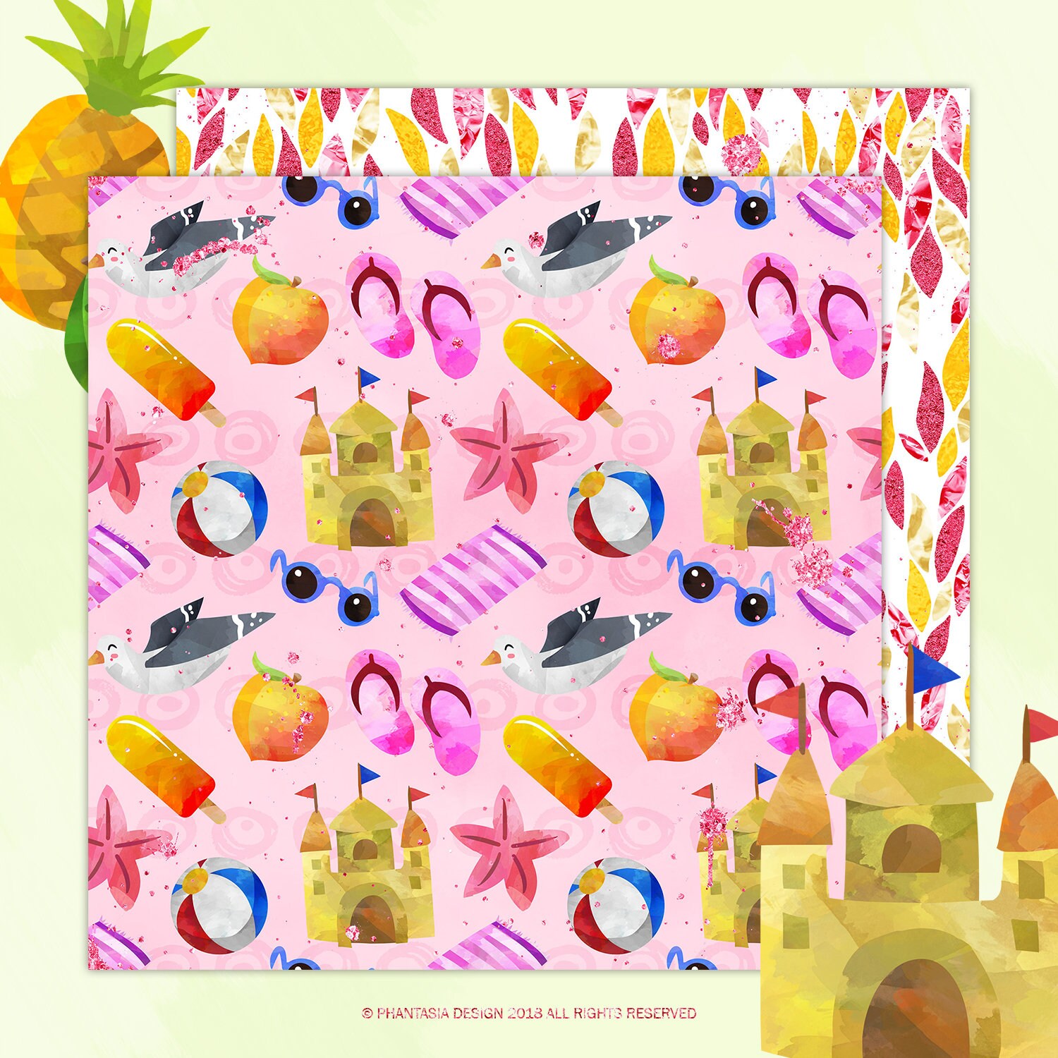 Paradise Digital Paper Beach Digital Paper Holiday Planner | Etsy