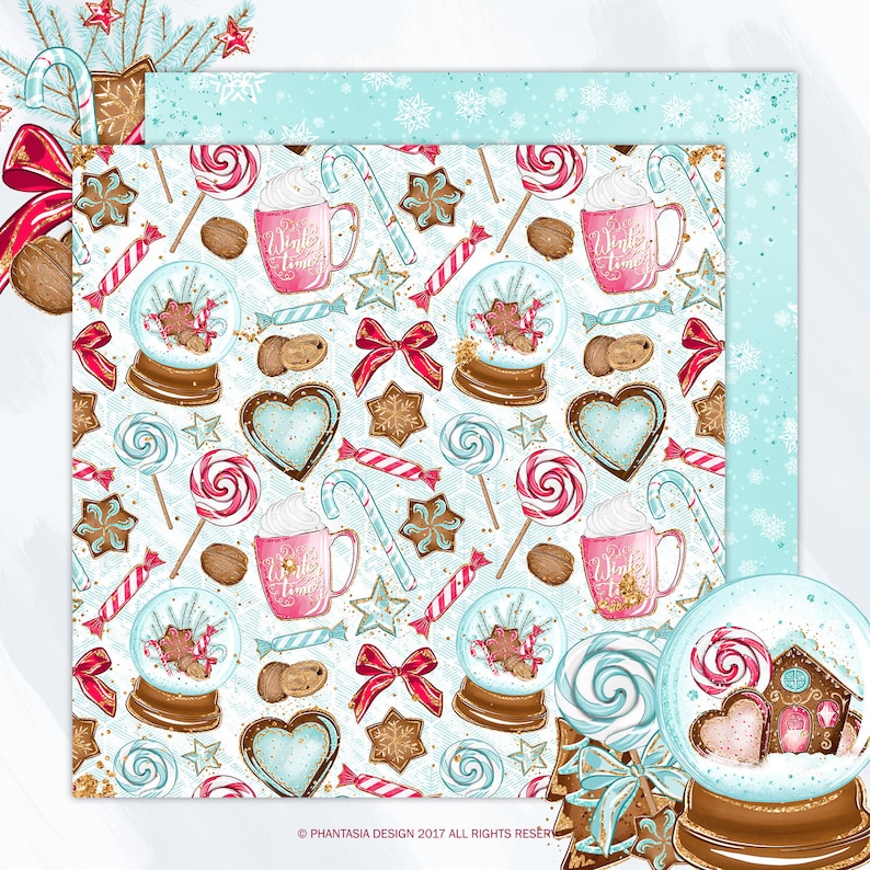 Christmas Gingerbread Digital Paper Pack, Gingerbread Cookies ...