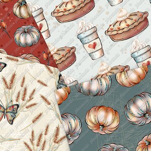 Fall Digital Paper, Autumn Pattern, Seamless Pattern, Fall Graphics ...