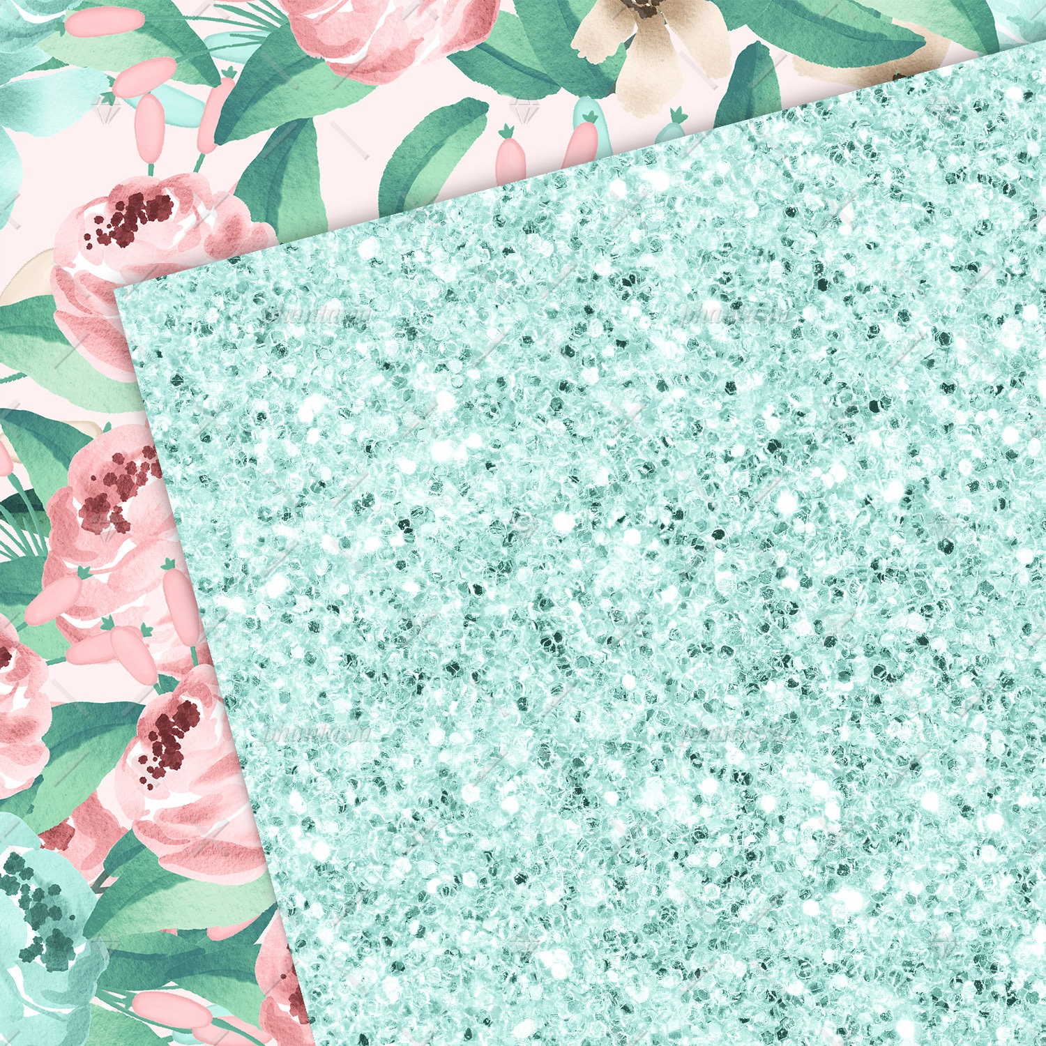 Pastel Floral Digital Paper Floral Pattern Floral - Etsy