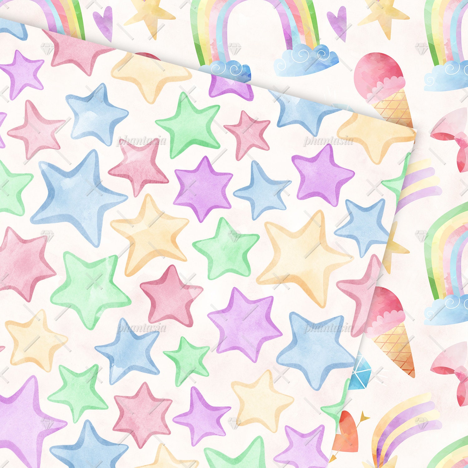 Unicorns Digital Papers Cute Unicorn Pattern Seamless - Etsy