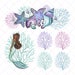 Watercolor Mermaid Clip Art Summer Watercolor Clip Arts - Etsy