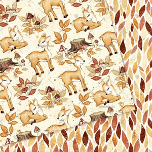 Forest Animals Digital Papers, Cute Animals, Autumn Digital Paper, Fall ...