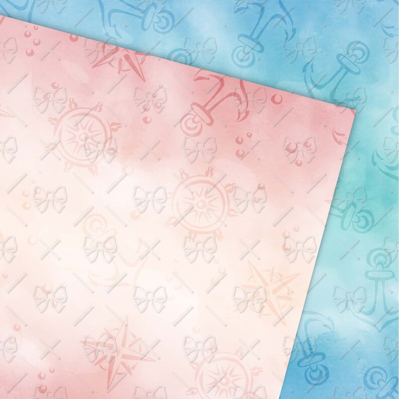 Nautical Basic Papers Minimalist Patterns Glitter Papers - Etsy