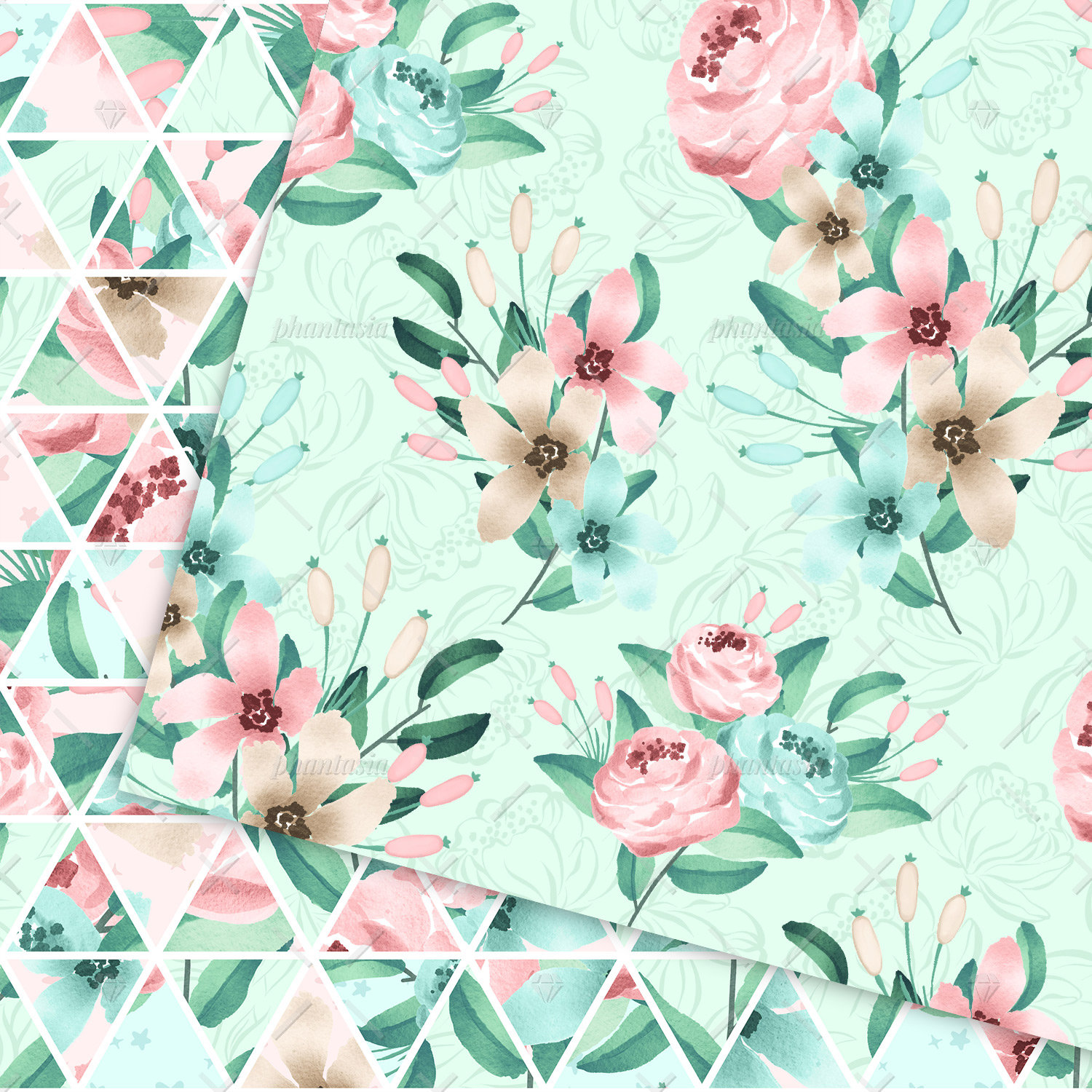 Pastel Floral Digital Paper Floral Pattern Floral - Etsy